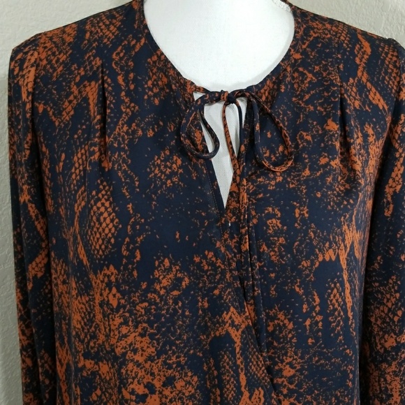 CAbi | Tops | Cabi Border Wrap Snake Skin Blouse | Poshmark